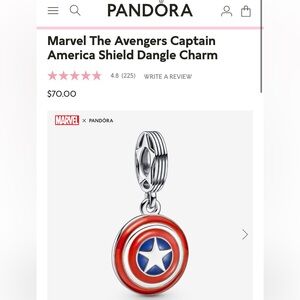 Pandora | Jewelry | Nwot Pandora X Marvel The Avengers Captain America ...